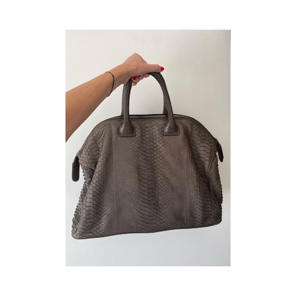 Zagliani | Bags | Zagliani Grey Python Tomadachi Weekender Bag | Poshmark